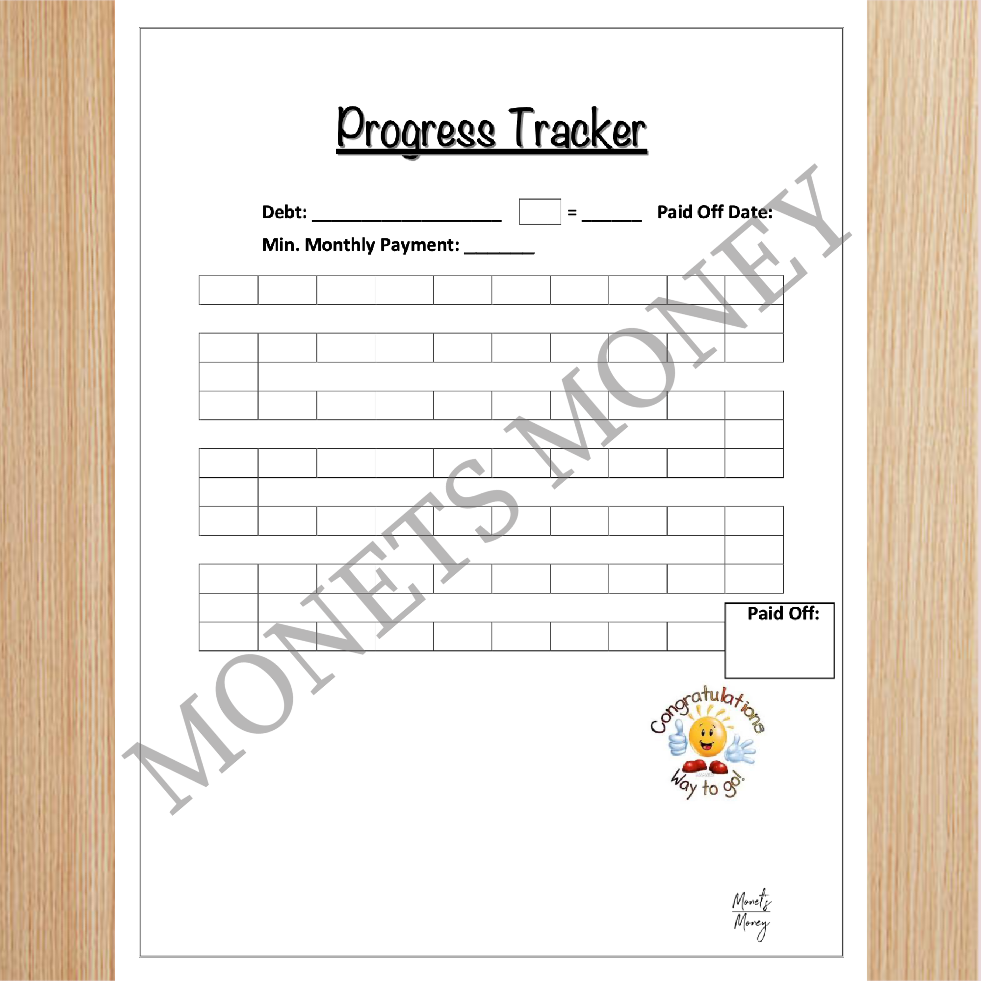 Debt Progress Tracker | Debt Payoff Tracker – Monets Money