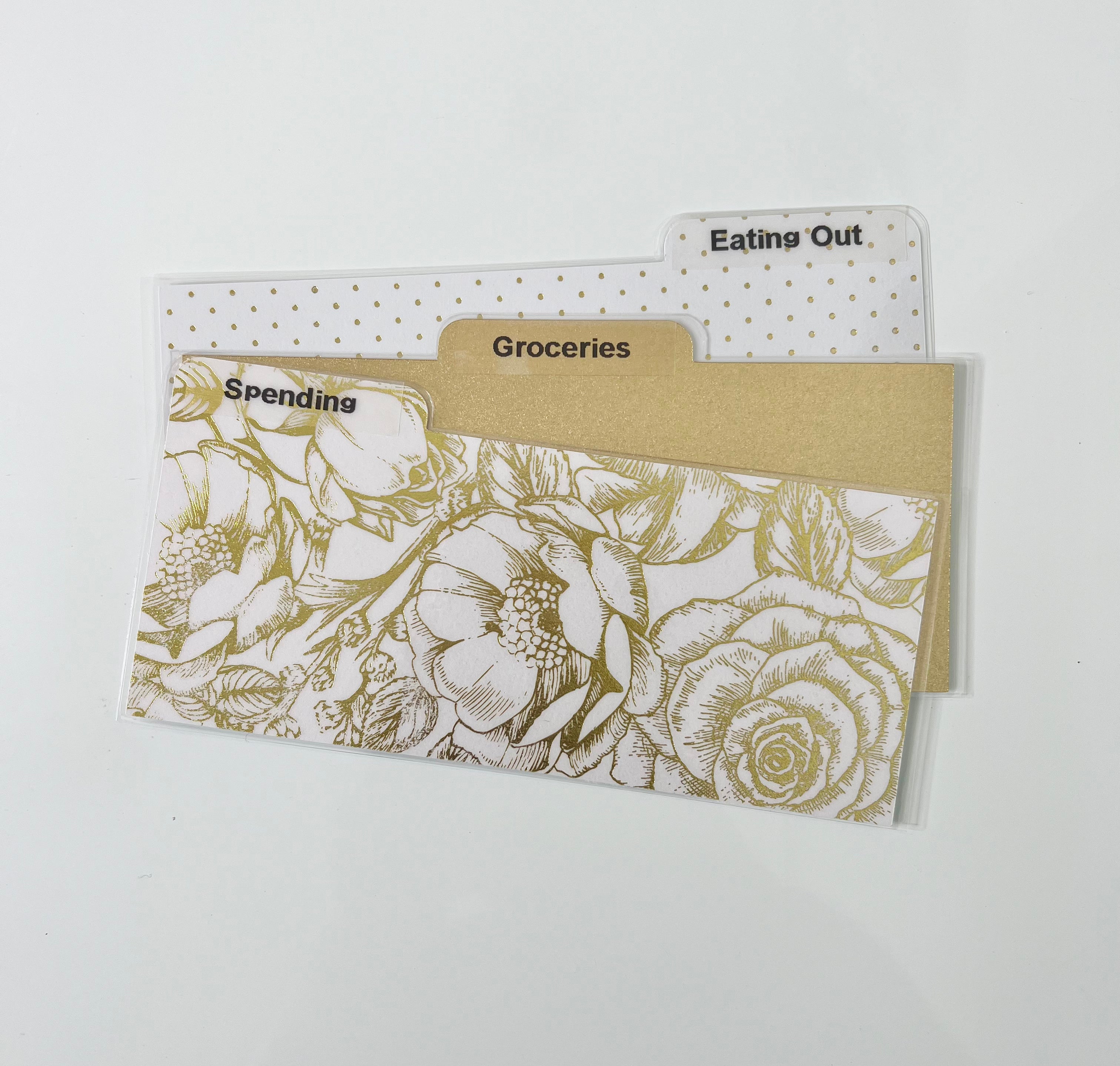 Laminated Cash Divider | Set of 3 | White & Gold – Monets Money