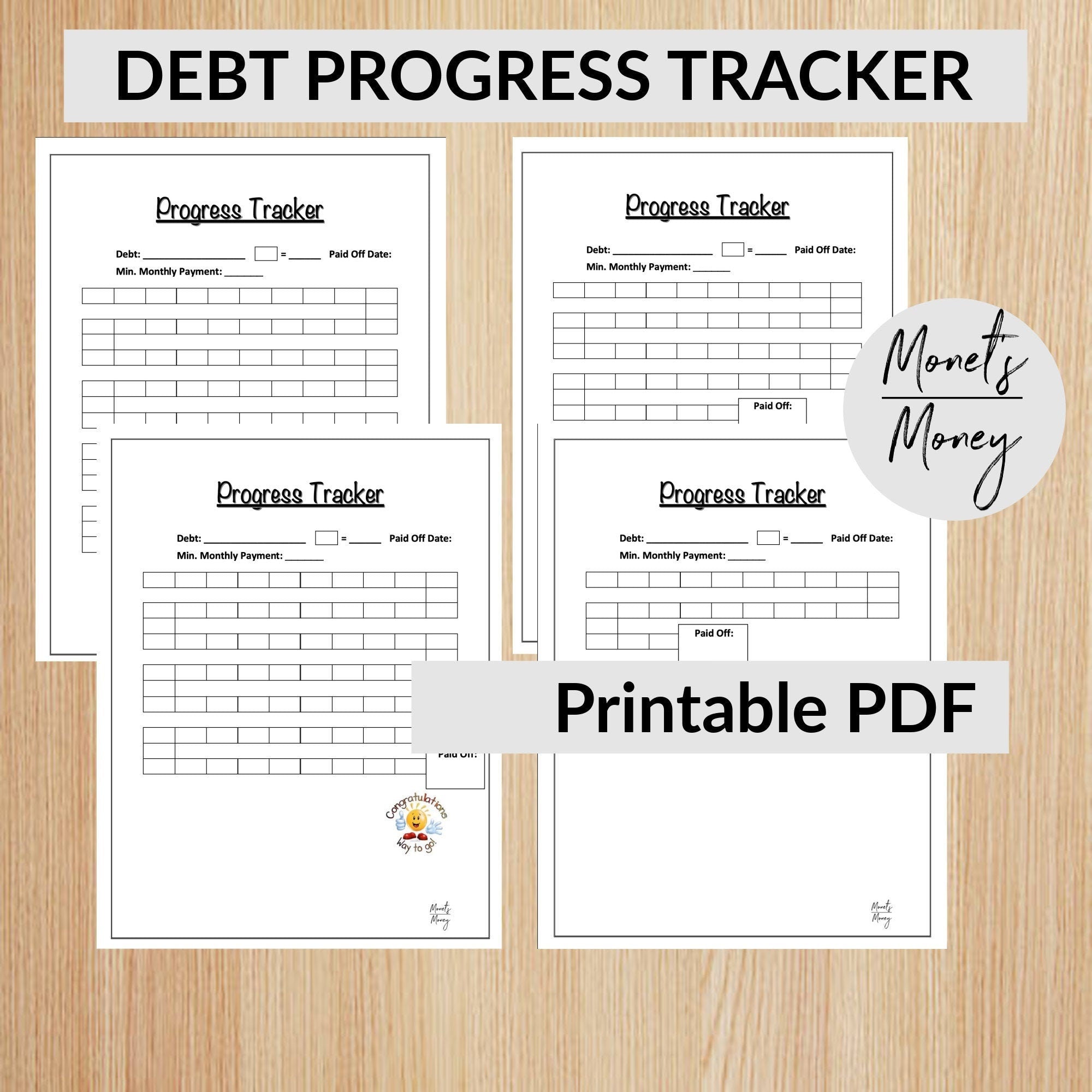 Debt Progress Tracker | Debt Payoff Tracker – Monets Money