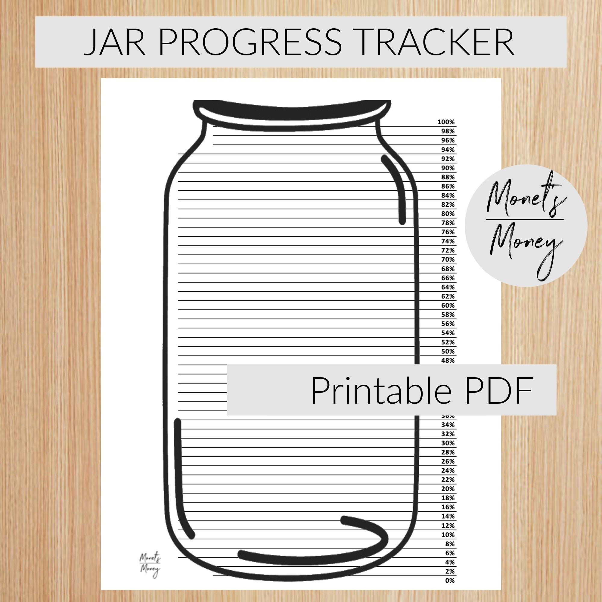 Jar Color Tracker | Savings Tracker | Progress Tracker – Monets Money
